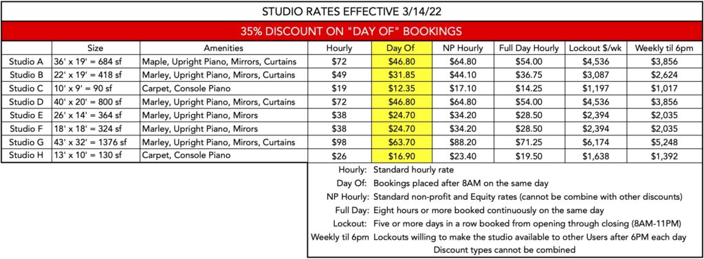 Sunlight Studios | Rehearsal Studios/Space in NYC (Times Square)